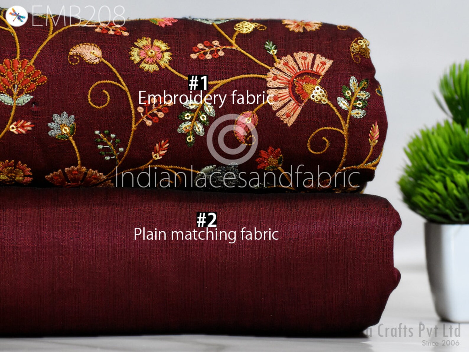 Indian Embroidered Fabric by the Yard Sewing DIY Crafting - Etsy