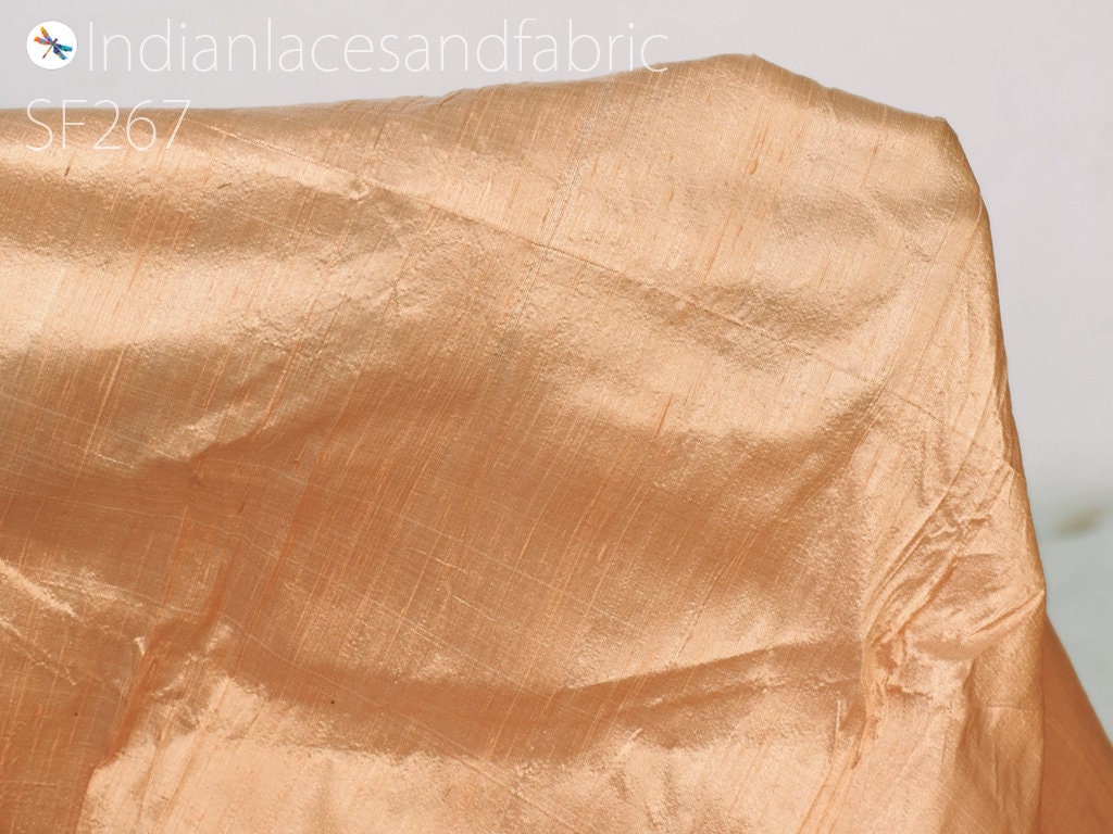 Deep Peach Pure Dupioni Fabric Raw Silk by the Yard Indian - Etsy UK