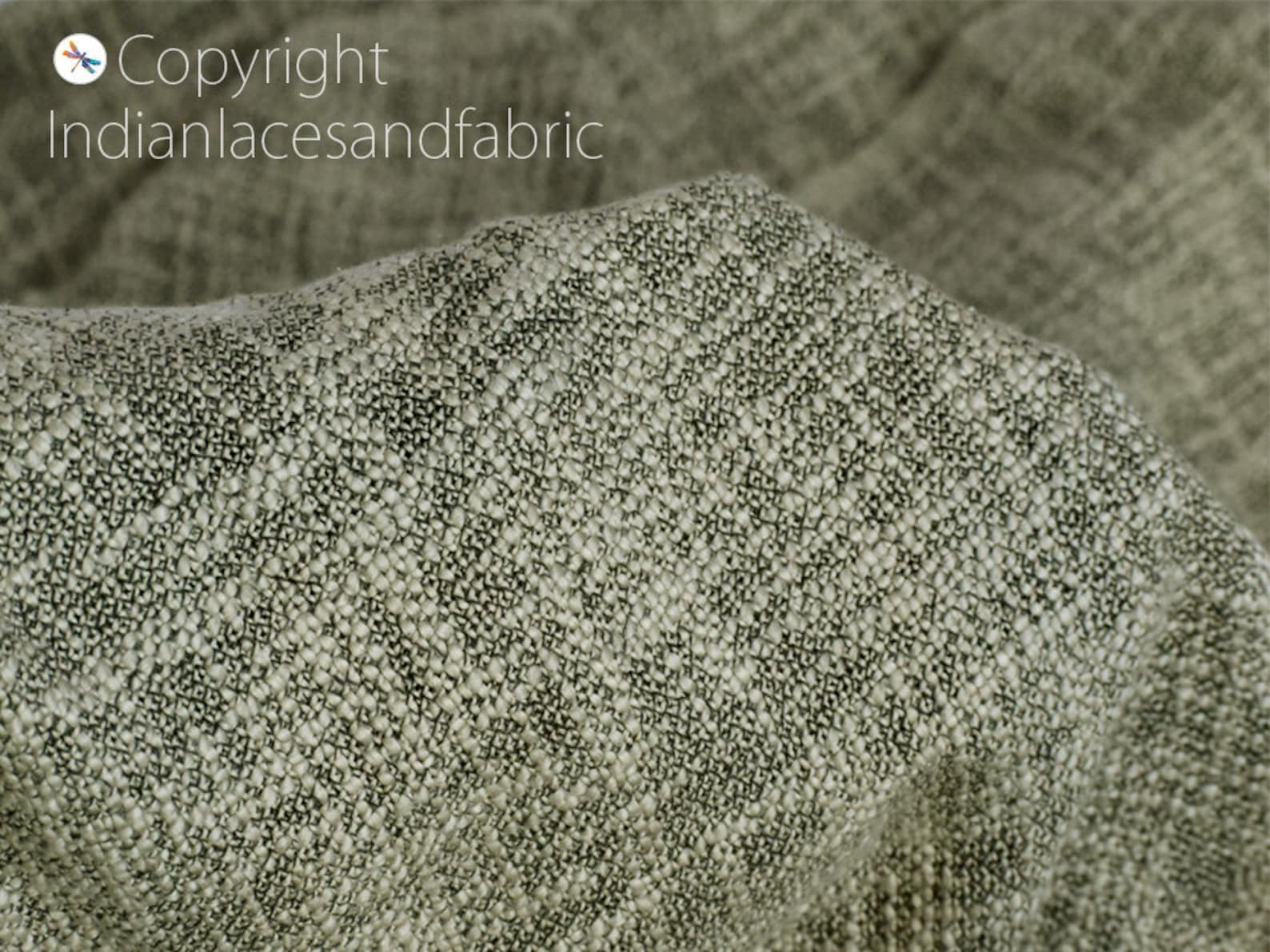 Indian Tweed Fabric Sold by the Yard Grey Woven Wool Blend Textile ...