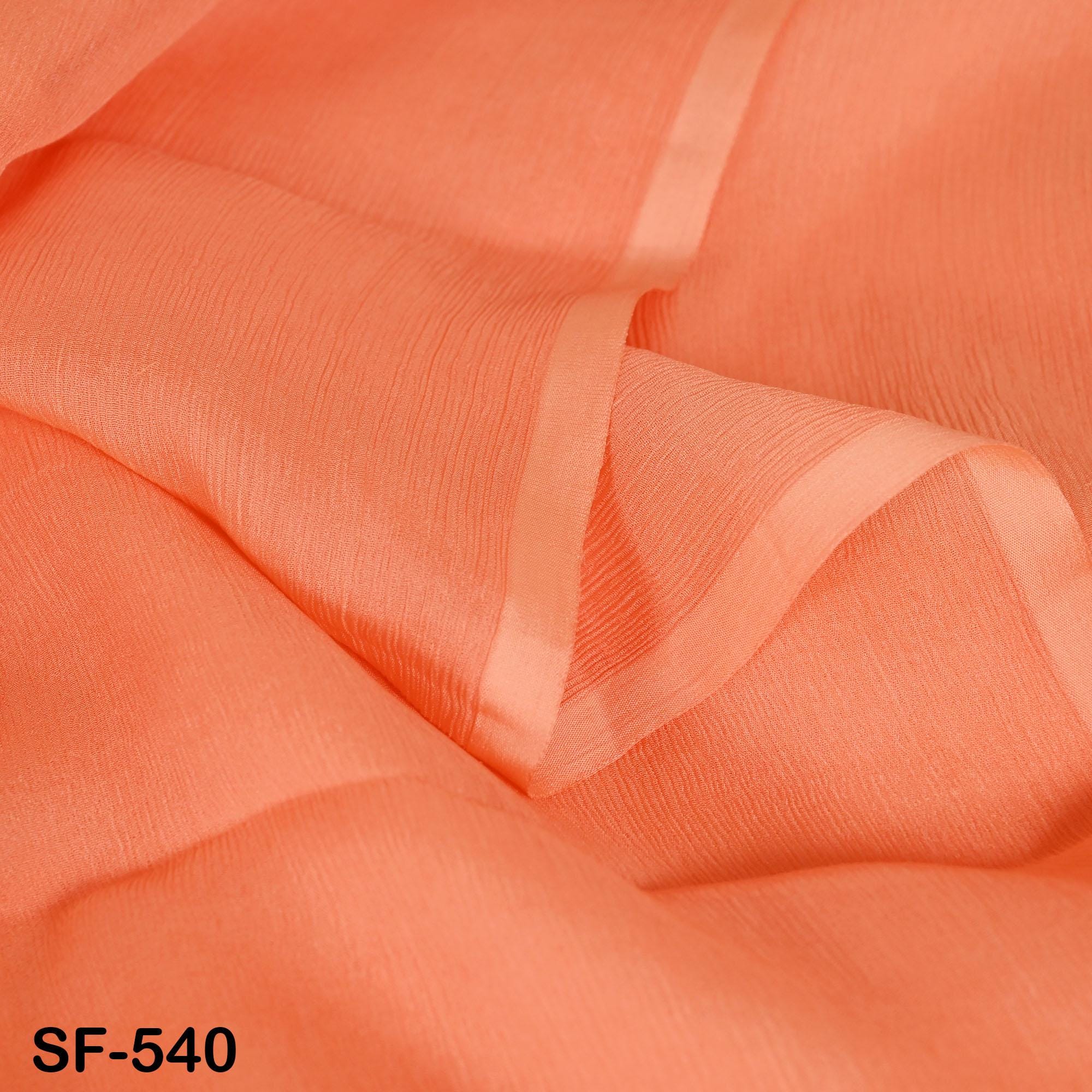 Indian Peach Crinkle Chiffon, Silk Chiffon, Lightweight Silk, Silk Veil ...