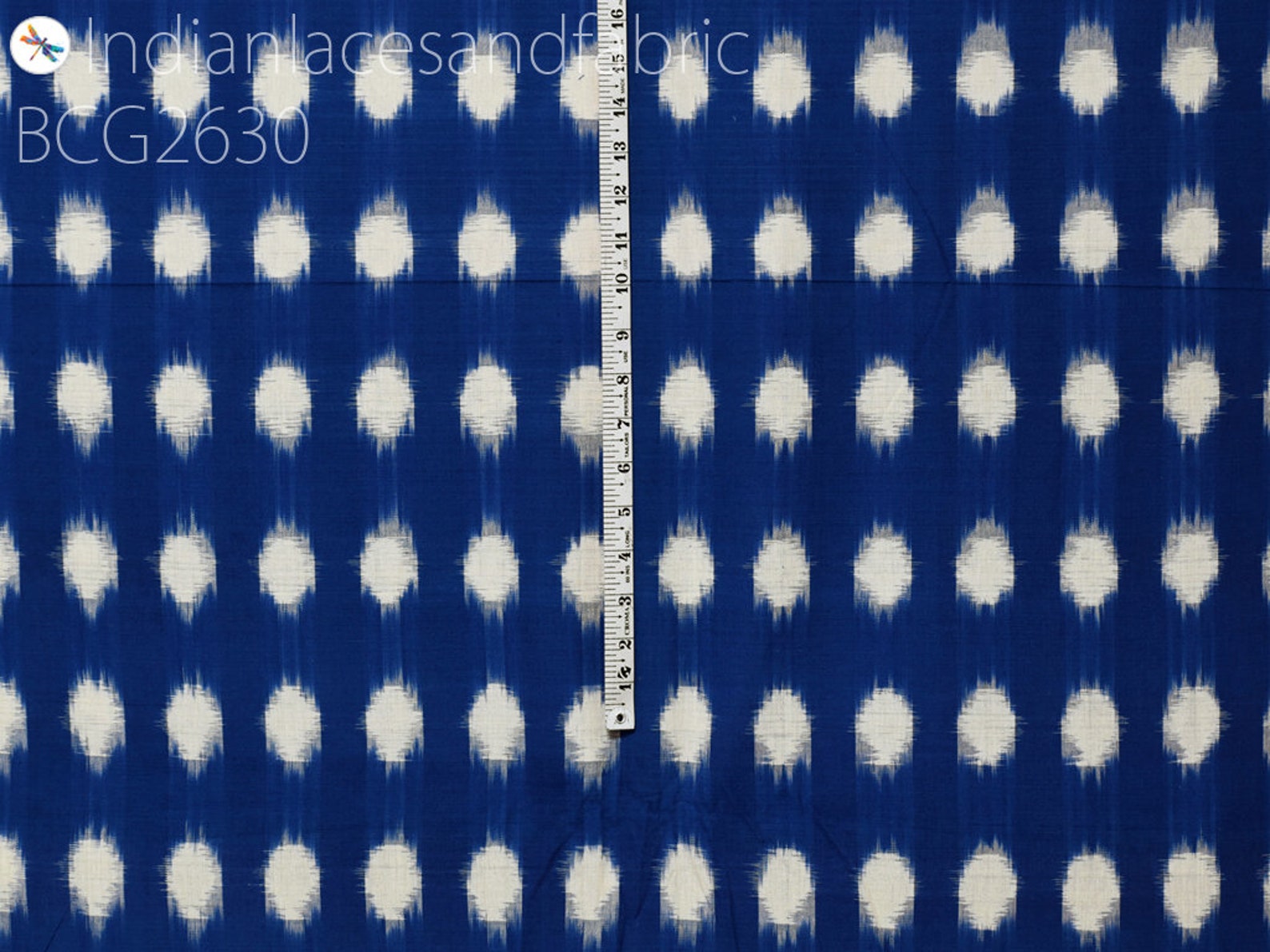 Blue Ikat Fabric Yardage Handloom Upholstery Fabric Cotton - Etsy