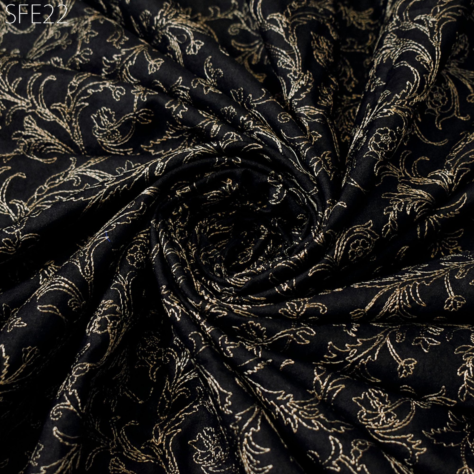 Pure Tussar Silk Embroidered Fabric by the Yard Indian Embroidery Raw ...