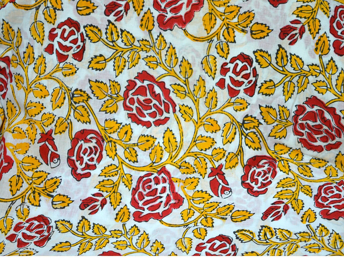 Block Print Cotton Fabric by the Yard Soft Cotton Sewing - Etsy