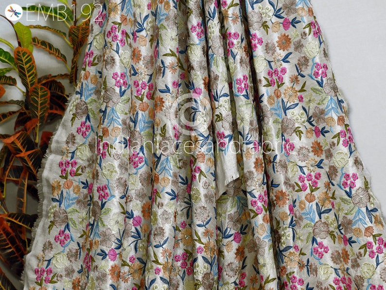 Indian Embroidered Fabric by the Yard Sewing DIY Crafting - Etsy