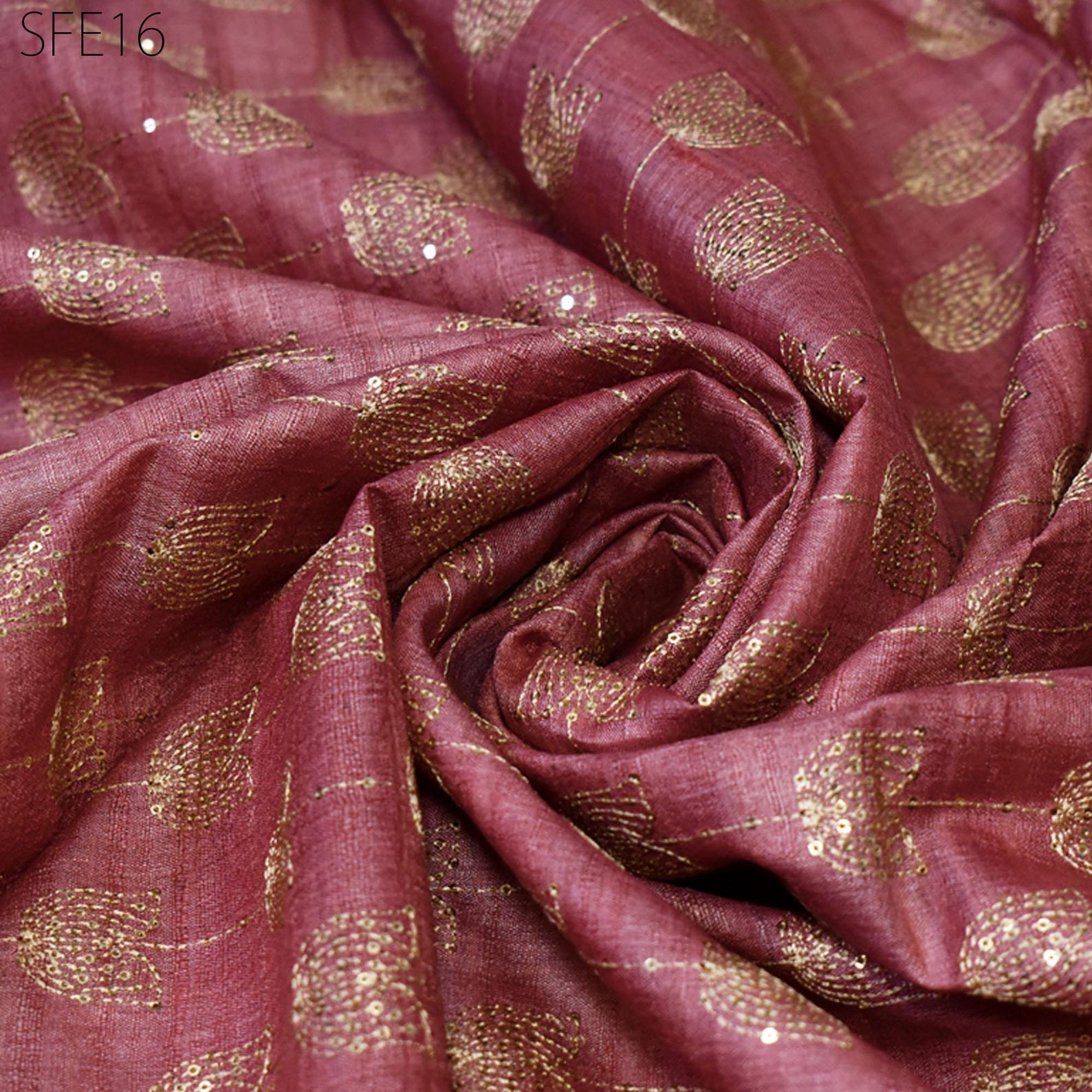 Pure Tussar Silk Embroidered Fabric by the Yard Indian Embroidery Raw ...