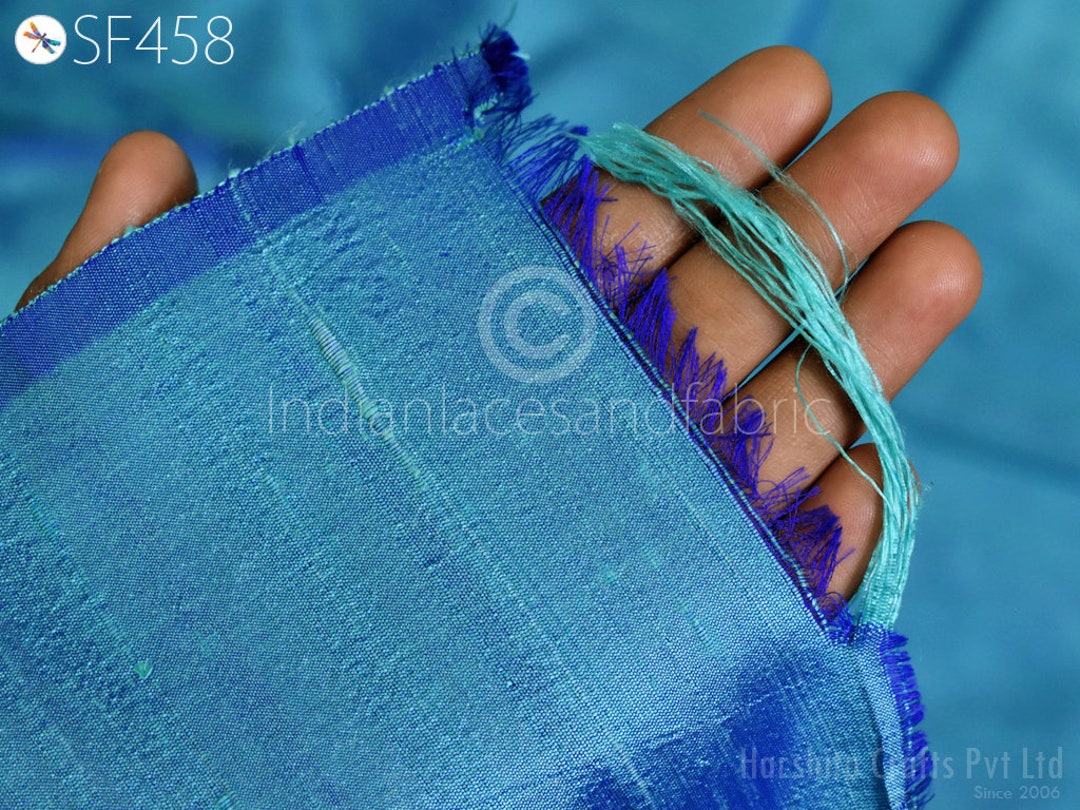 Iridescent Turquoise Blue Pure Dupioni Fabric Yardage Wedding - Etsy