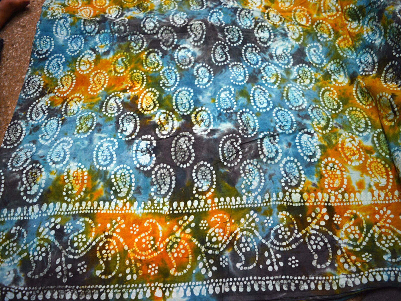Grey Blue Batik Print Cotton Fabric Sewing Crafting Indian Cotton ...