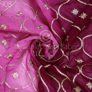 Onion Pink Organza Dupatta Embroidered Indian Bridal Wedding Lehenga ...