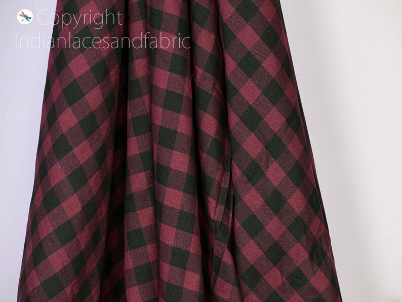 Indian Check Ikat Cotton Fabric by Yard Homespun Handwoven - Etsy