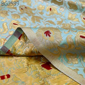 Ice Blue Brocade Fabric by the Yard Indian Wedding Dresses Varanasi ...