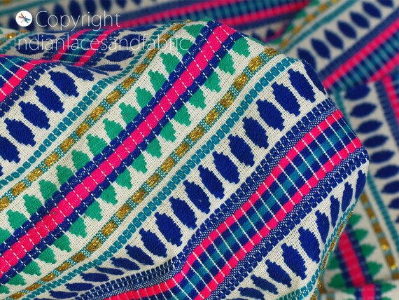Indian Cotton Fabric Sold by the Yard Handloom Woven Textile - Etsy