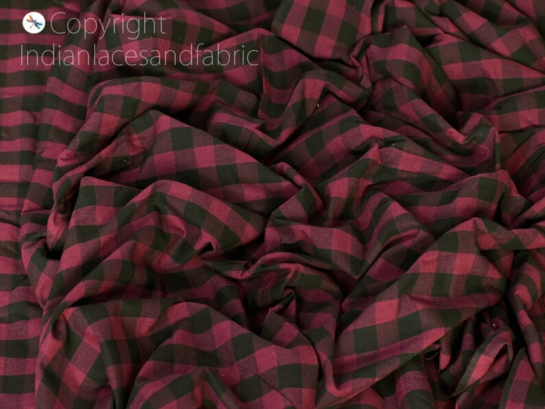 Indian Check Ikat Cotton Fabric by Yard Homespun Handwoven - Etsy