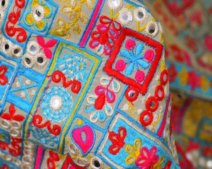 Antique Research Piece Damaged Fringe Silk Scarf With Hand Embroidered ...