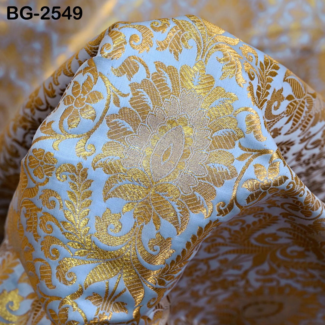 Light Blue Brocade Fabric by Yard Indian Winter Wedding Dress Brides ...