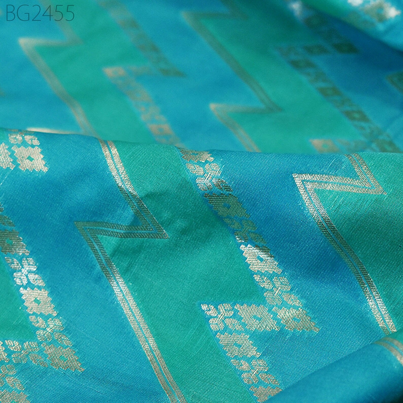 Turquoise Brocade Fabric by the Yard Wedding Dresses Lehenga Skirt ...