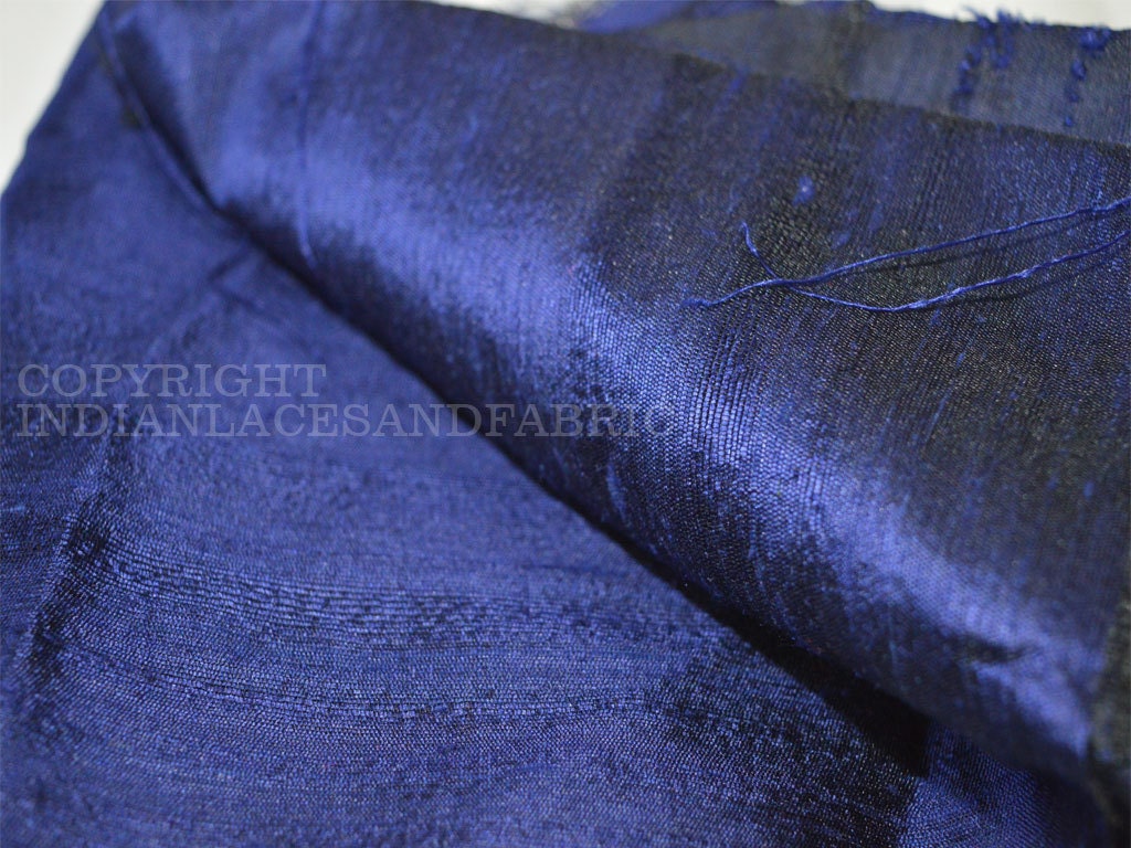 Navy Blue Indian Pure Dupioni Silk Raw Silk Fabric by the Yard - Etsy