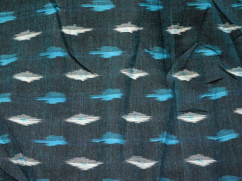 Handloom blue Ikat Cotton Fabric Quilting Cotton Indian Fabric | Etsy