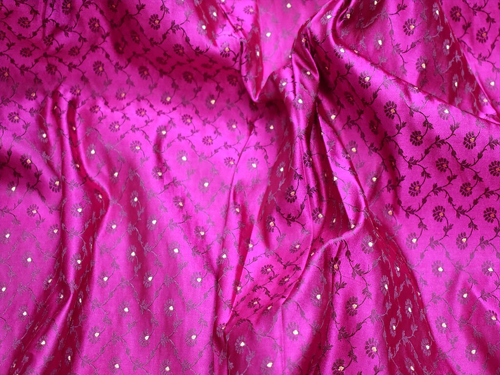 Deep Magenta Indian Brocade Jacquard Banarsi Saree Wedding - Etsy