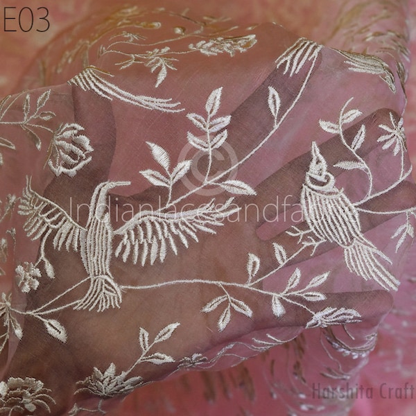 Embroidered Silk Fabric - Etsy