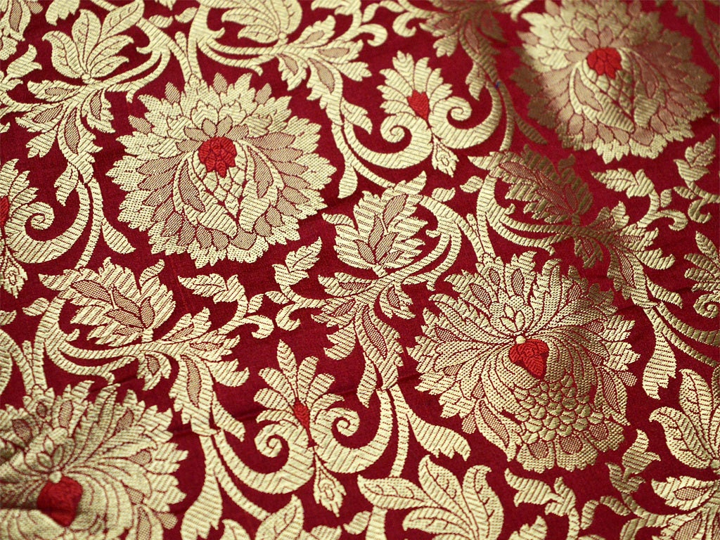 Bi color brocade tweed red gold tapestry fabric Craft Supplies & Tools ...