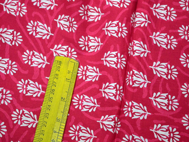 Indian Block Print Cotton Fabric by the Yard Hand Block | Etsy