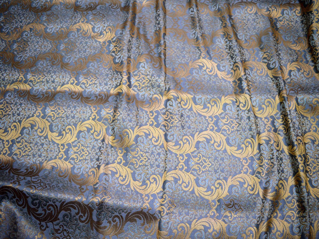 Grey Brocade Fabric Banarasi Brocade Fabric by the Yard | Etsy