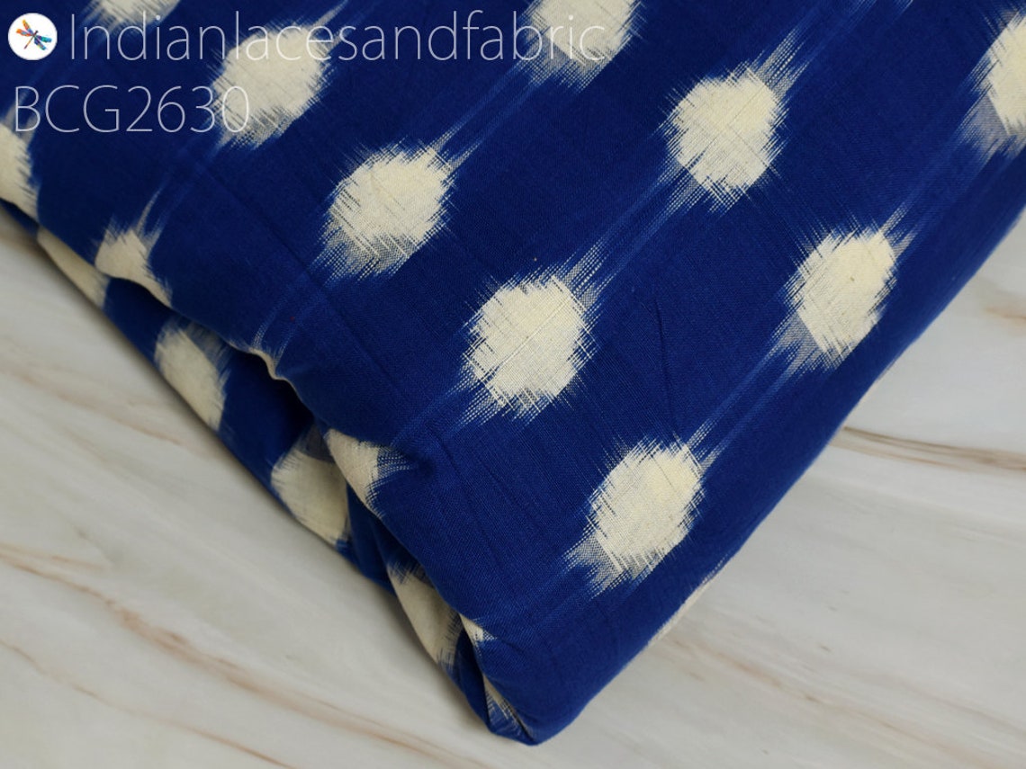 Blue Ikat Fabric Yardage Handloom Upholstery Fabric Cotton - Etsy