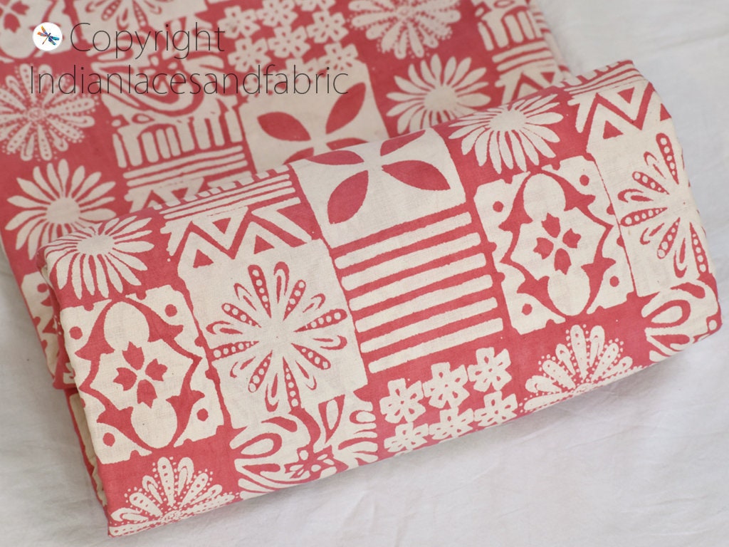 Indian Indigo Blue Block Printed Soft Cotton Fabric by the | Etsy