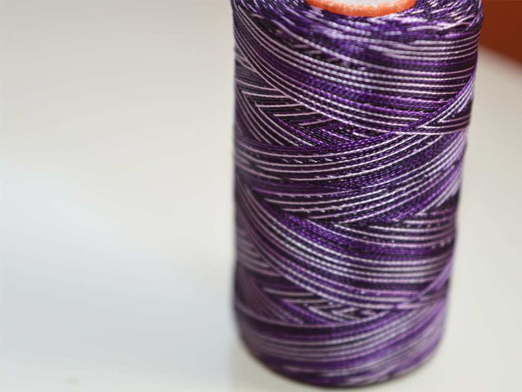 Egg Plant and White Thread Spool Art Silk Thread Hand and | Etsy