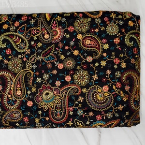 Buy Multi Embroidered Fabric by the Yard Sewing DIY Crafting Indian ...