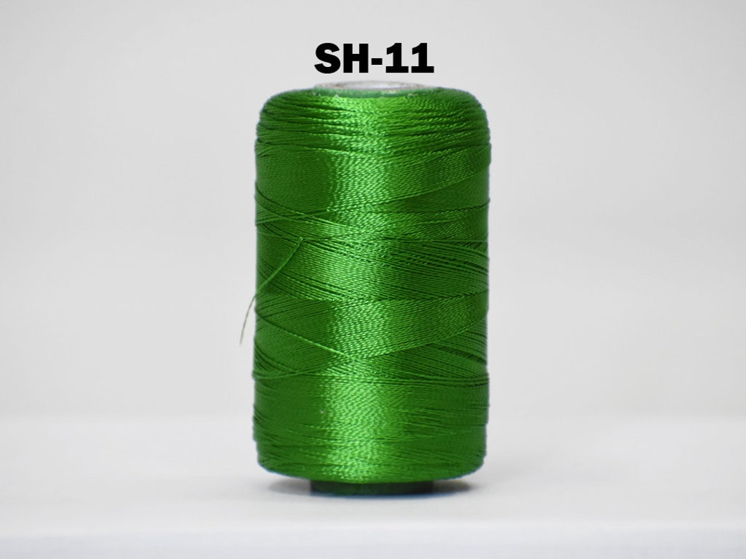 Parrot Green Thread Spool, Art Silk Thread, Hand and Machine Embroidery ...