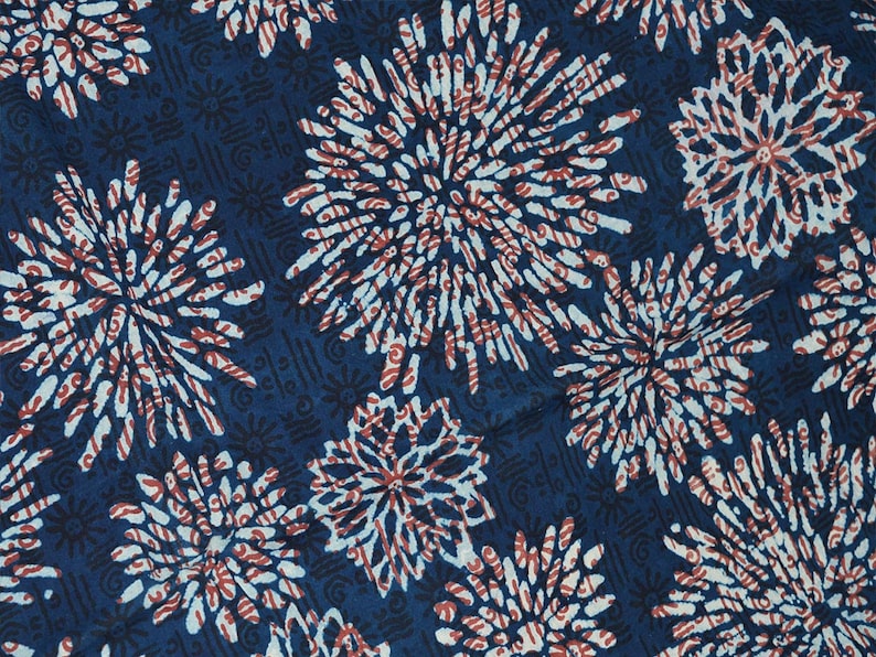 Indian Indigo Blue Summer Dress Quilting Cotton Fabric Sold by - Etsy