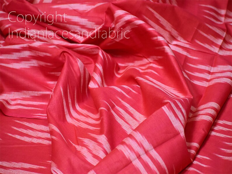 Coral Red Ikat Fabric Yardage Handloom Cotton Sold by Yard - Etsy