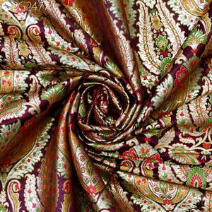 Burgundy Brocade Fabric by Yard Historic Costume Indian Banarasi ...