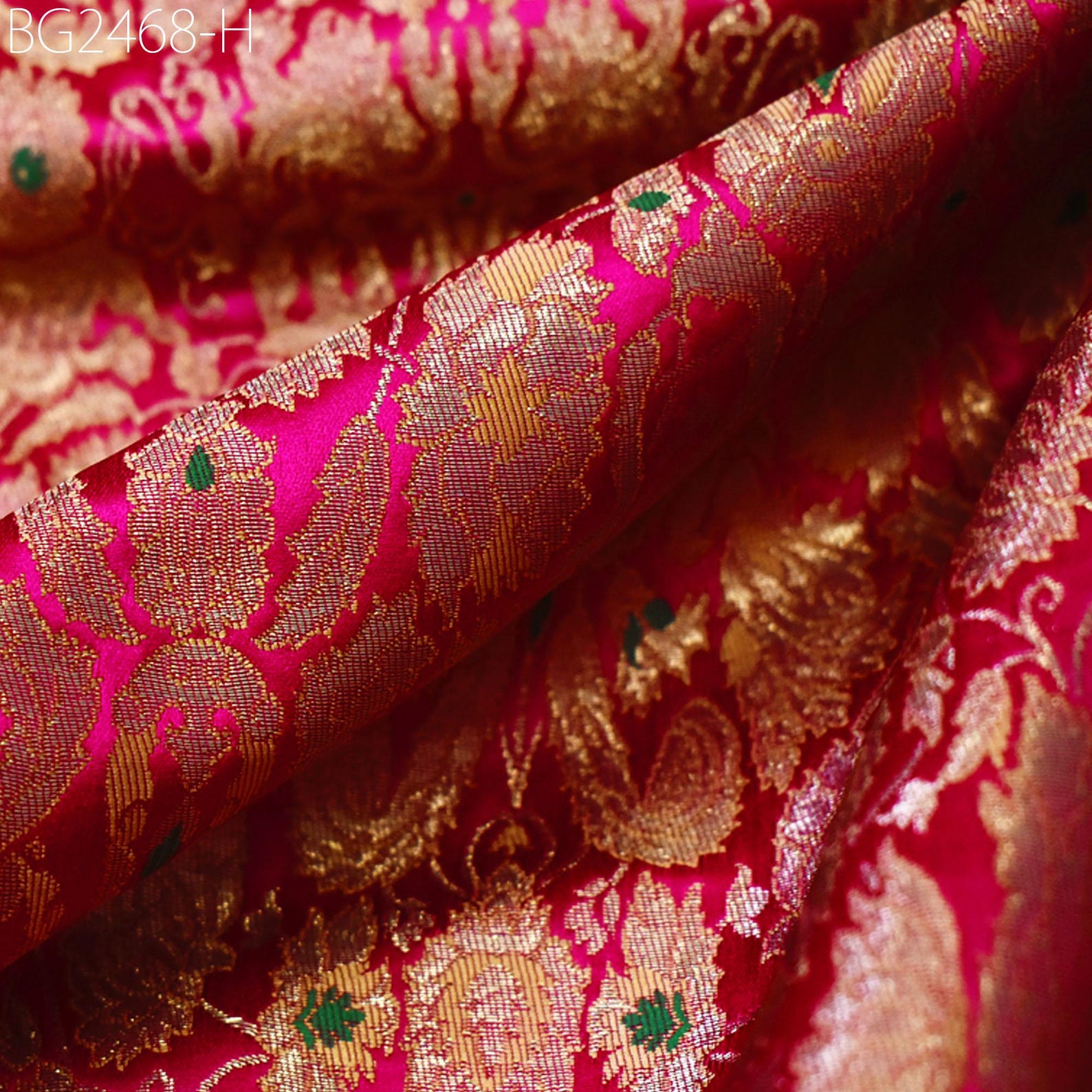 Magenta Brocade Fabric by the Yard Indian Banarasi Wedding Dress ...
