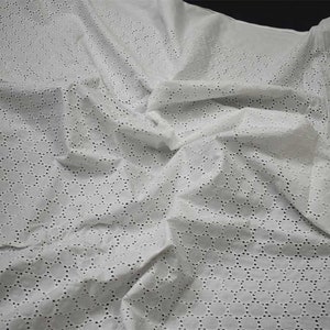 44 White Sewing Embroidered Eyelet Cotton Lace Fabric by - Etsy