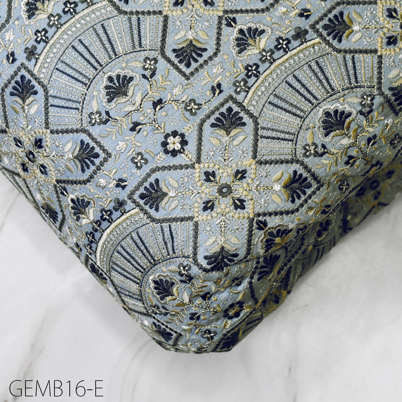 Grey Embroidered Fabric by the Yard Sewing DIY Crafting Indian ...