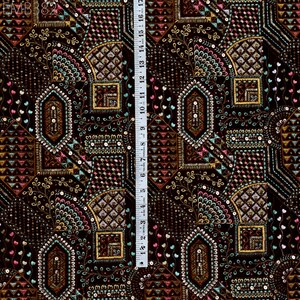 Maroon Indian Embroidered Velvet Fabric by the Yard Sewing DIY Crafting ...