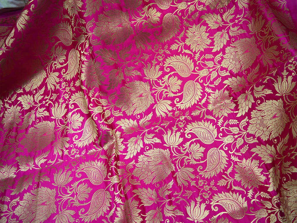 Magenta Indian Brocade Bridesmaid Lehenga Wedding Dresses | Etsy