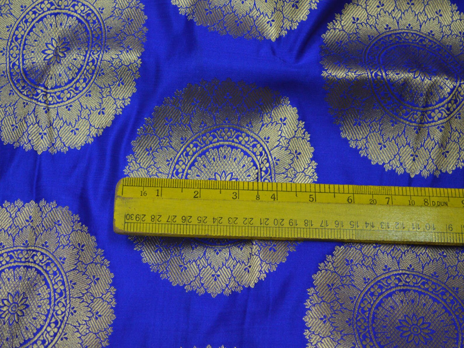 Blue Brocade Fabric by the Yard Indian Banarasi Sewing Fabric | Etsy