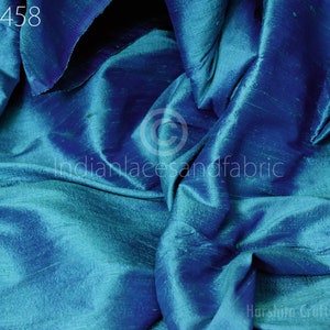 Iridescent Turquoise Blue Pure Dupioni Fabric Yardage Wedding ...