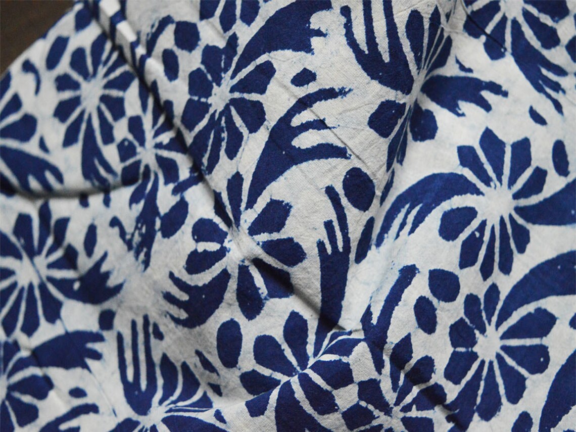 Indigo Blue Fabric Indigo Cotton Fabric Vegetable Dyed Hand - Etsy India