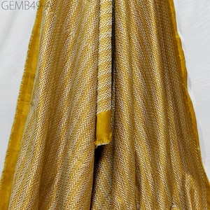 Mustard Embroidered Fabric by the Yard Sewing DIY Crafting Indian ...