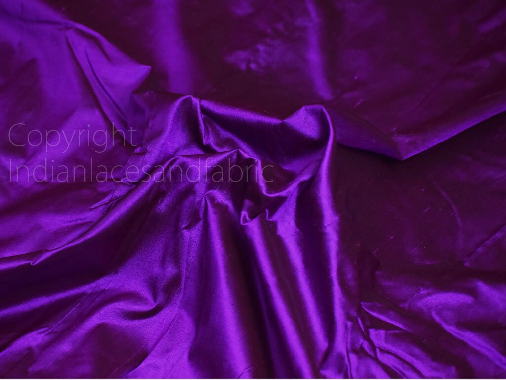 80 Gsm Iridescent Purple Black Indian Pure Silk Fabric by the - Etsy
