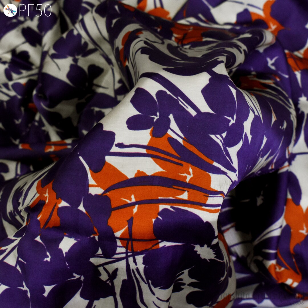 Indian Modal Fabric by the Yard Flowy Soft Printed Summer Dresses ...