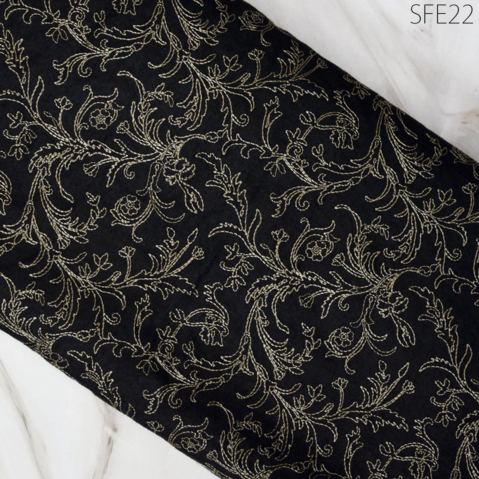 Pure Tussar Silk Embroidered Fabric by the Yard Indian Embroidery Raw ...