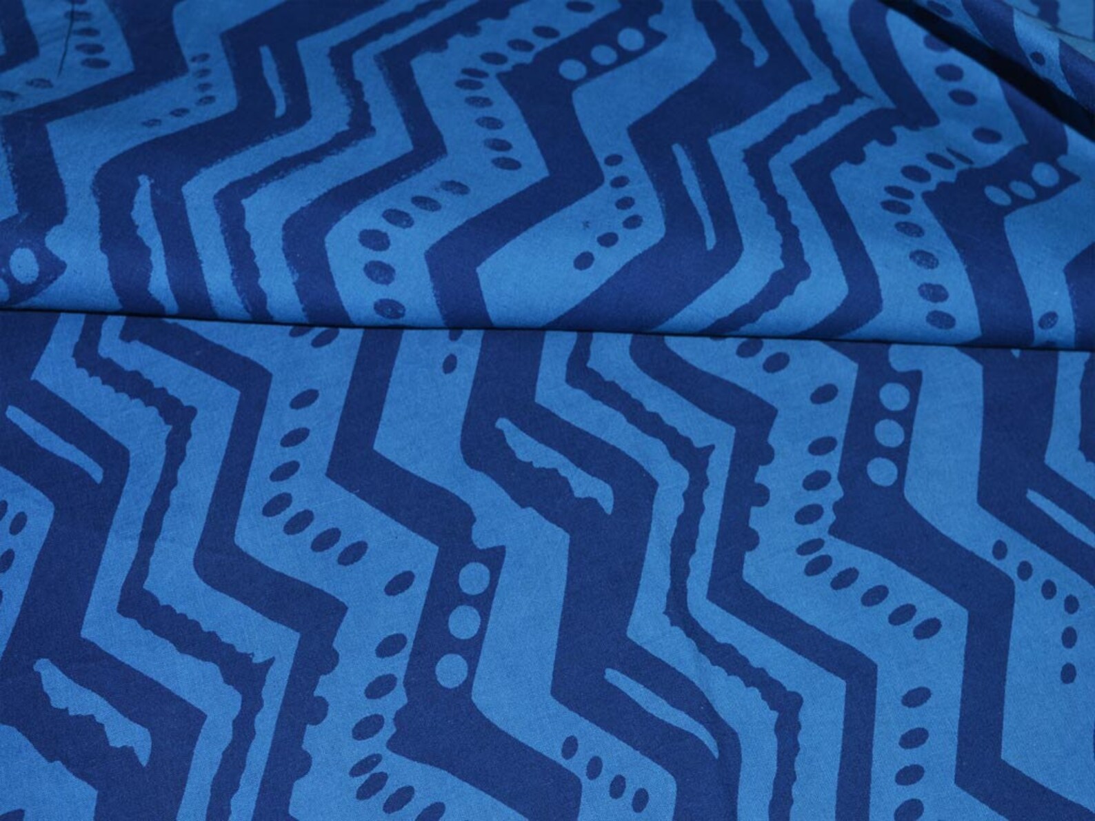 Blue Geometric Fabric Indian Fabric by the Yard Screen Printed - Etsy