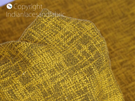 Indian Tweed Fabric Sold by the Yard Mustard Yellow Woven Wool | Etsy