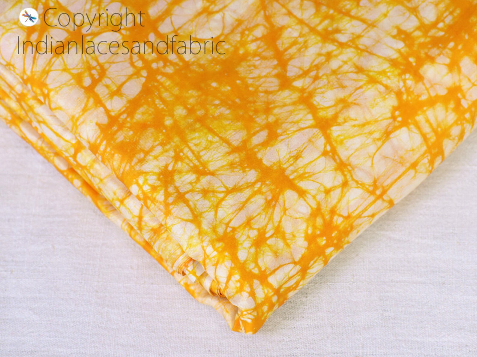 Yellow Indian Soft Pure Printed Silk Batik Fabric by the Yard - Etsy
