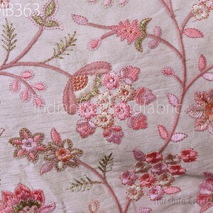 Embroidered Fabric by the Yard Sewing DIY Crafting Indian Embroidery ...